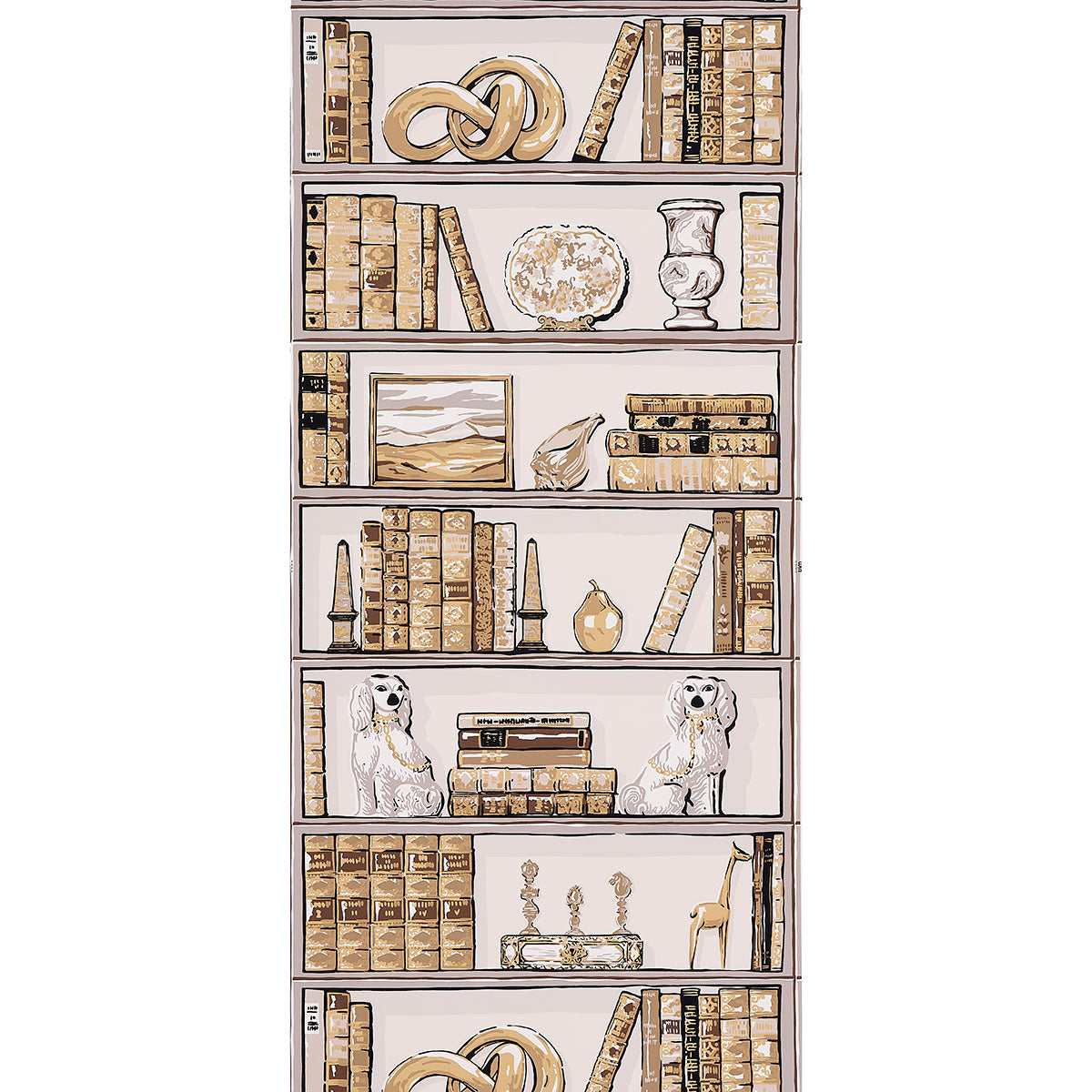5014731 | Natalie’S Library, Mocha - Schumacher Wallpaper