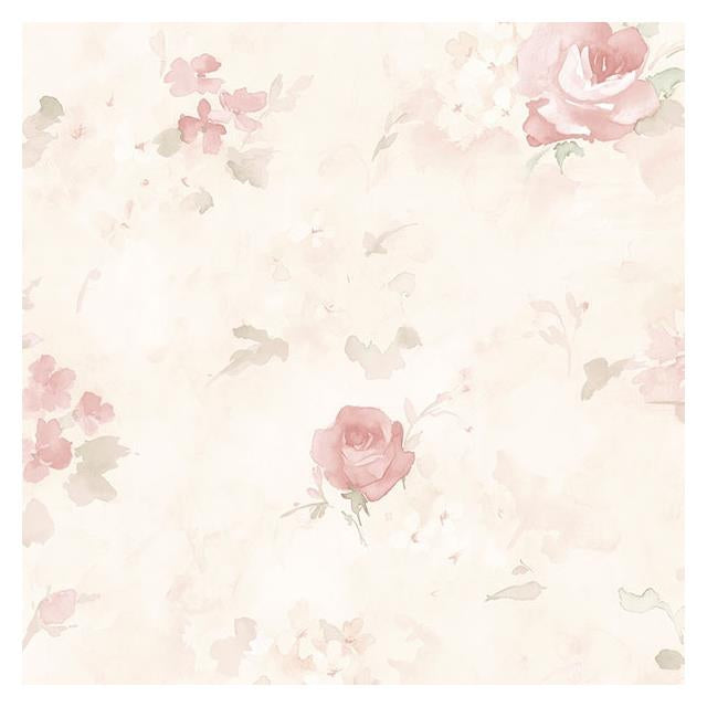 AB27661 | Flourish (Abby Rose 4), Pink Morning Dew Wallpaper - Norwall